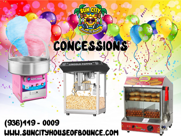Concessions & add ons - Sun City House of Bounce Magnolia TX